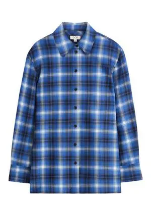 Cos Checked Flannel Shirt - Blue