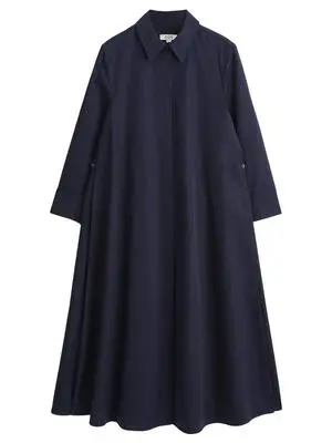 Cos Voluminous Maxi Shirt Dress - Navy