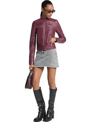 Michael Kors Leather Jacket - Red