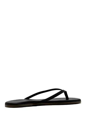 Tkees Lily Leather Thong Sandals - Black