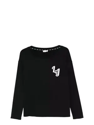Liu Jo Logo-detail Long-sleeve Top - Black