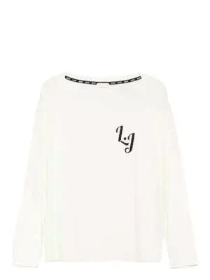 Liu Jo Logo-detail Long-sleeve Top - White
