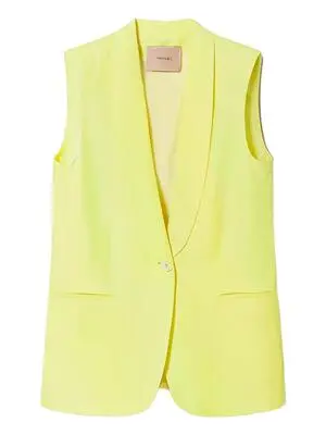 TWINSET Sleeveless Waistcoat With Shawl Collar - Yellow
