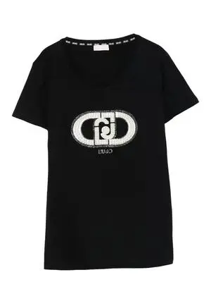 Liu Jo Embellished Logo T-shirt - Black