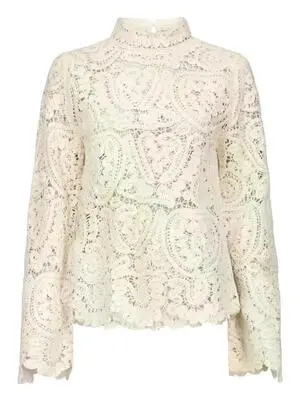 LOULOU DE SAISON Paisley Velvet-Silk Top