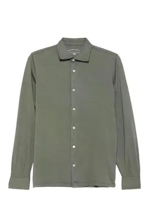 Fedeli Cotton Long-sleeve Shirt - Green