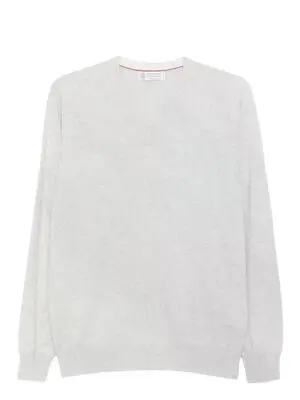 Brunello Cucinelli V-neck Cashmere Sweater - Grey