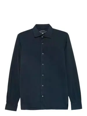Fedeli Long-sleeve Cotton Shirt - Blue