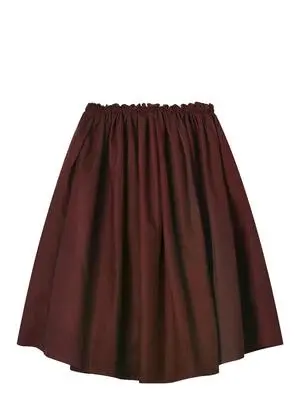 SHUSHU/TONG Elastic-waistband Gathered A-line Skirt - Brown