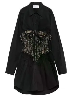 Giuseppe Di Morabito Lace Corset Mini Shirt Dress - Black