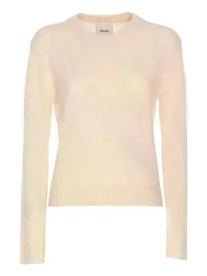 ALLUDE Ribbed Crew-neck Sweater - Neutrals