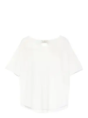 Bruno Manetti Boat-neck Cashmere T-shirt - White