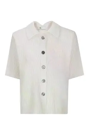 Sibel Saral Short-sleeve Ribbed Polo Top - White
