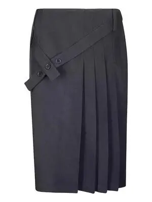 Sibel Saral Virgin-wool Midi Pleated Skirt - Black