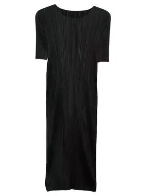 Issey Miyake Monthly Colors: August Pleated Midi Dress - Black