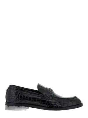Roberto Cavalli Crocodile-embossed Loafers - Black