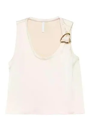 Imperial Buckle-detail Sleeveless Top - Neutrals