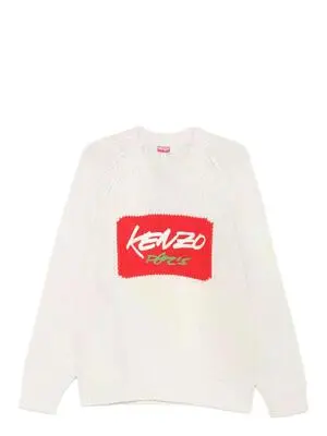 Kenzo Logo-print Crew-neck Sweater - Neutrals