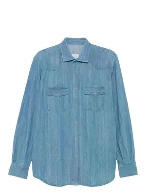 MAZZARELLI Double-pocket Denim Shirt - Blue