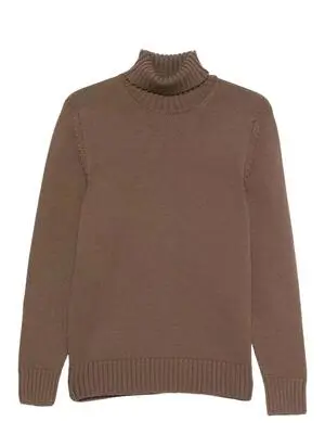 DRUMOHR Turtleneck Long Sleeve Sweater - Brown