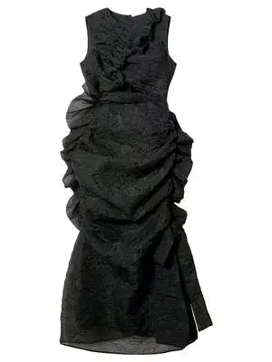 Cecilie Bahnsen Ruffled Sleeveless Dress - Black