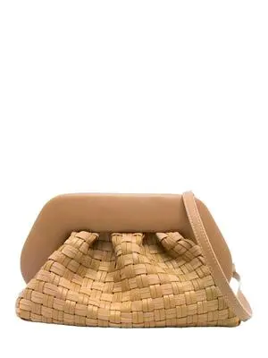 THEMOIRE Woven Gathered Clutch - Neutrals