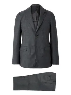 LARDINI Striped Virgin Wool Suit - Gray