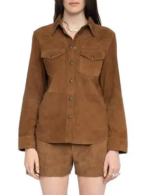 Zadig&Voltaire Thelma Suede Shirt - Daim