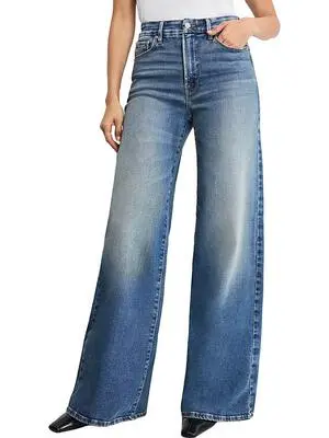 Good American Soft Tech Good Waist Palazzo Jeans - Indigo