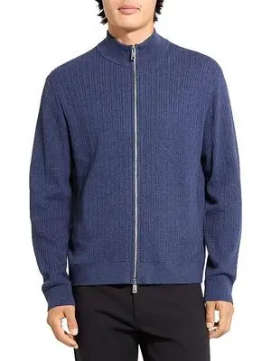 Theory Walton Textured Sweater Jacket Light Baltic Melange