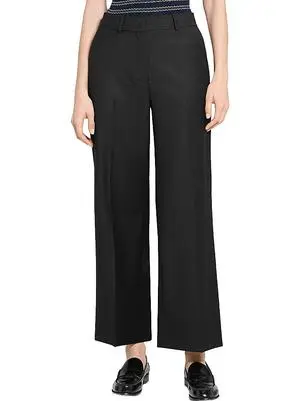 Theory Classic Wool Wide Leg Pants - Black