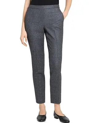 Theory Treeca Pull-on Marle Wool Pants - Pepper Multi