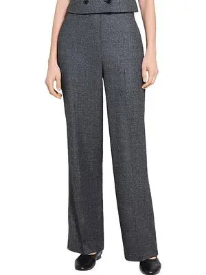 THEORY Wool Wide-Leg Pull-On Pants
