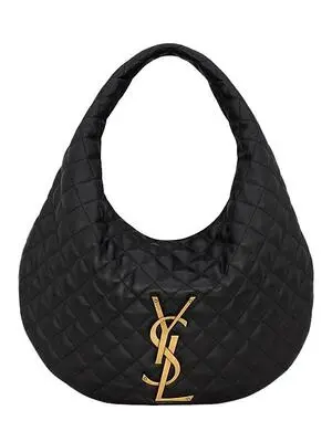 Saint Laurent Icare Hobo In Quilted Nappa - Black