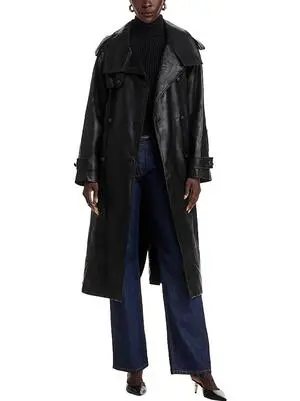 Kobi Halperin Tony Faux Leather Trench Coat - Black