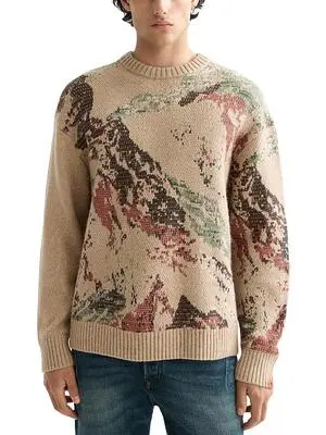 Scotch & Soda Mountain Artwork Pullover - Mountain Tannin Aop