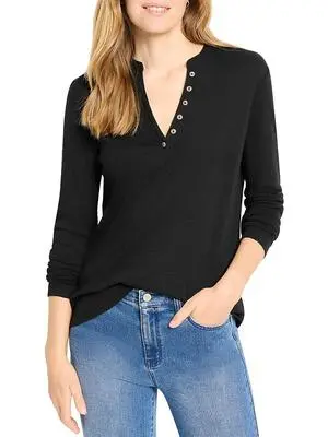 NIC+ZOE Henley Tee - Black Onyx