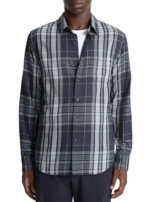 Vince Plaid Shirt Jacket - Coastal/blanco
