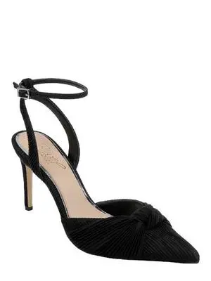 Badgley Mischka Enid Ankle Strap Pumps - Black Fabric