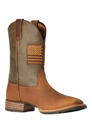 Ariat Hybrid Patriot Western Boots - Casper Brown/cave Tan