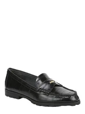 Veronica Beard Penny Loafer With Lug Sole - Black