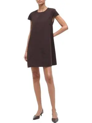 Staud Mia Cotton-blend Minidress - Earth