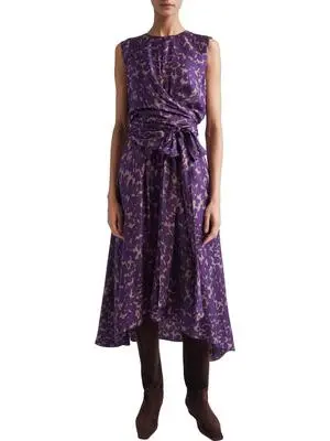 Altuzarra Penny Printed High-low Maxi Dress - Deep Mauve Tortoise