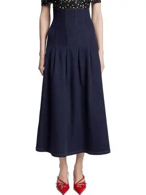 Bardot Zeta Denim Midi Skirt - Dark Denim