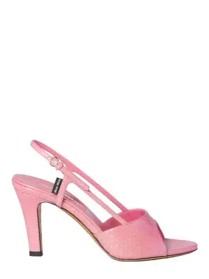 Miu Miu Slingback Leather Sandals - Pink