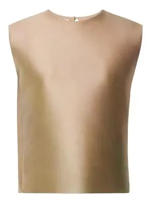 Alberta Ferretti Satin Top - Neutrals