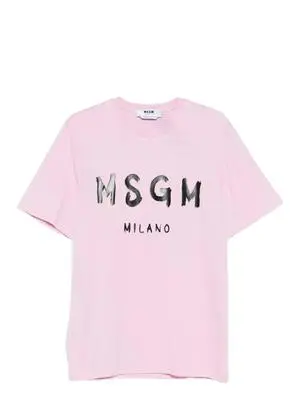 MSGM Logo-lettering T-shirt - Pink