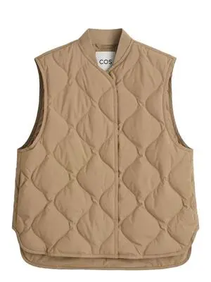 Cos Oversized Quilted Down Gilet - Beige
