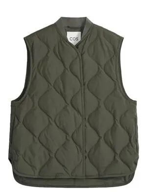 Cos Oversized Quilted Down Gilet - Green