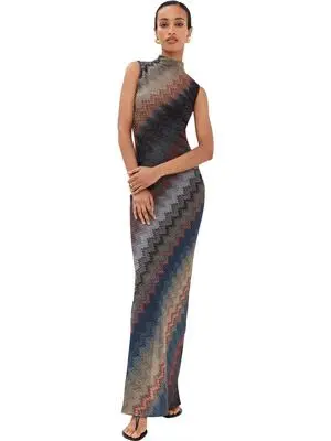 Missoni Sleeveless Maxi Dress - Blue Tones On Dark Base